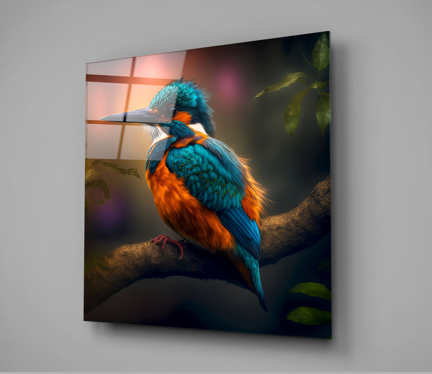 Kingfisher Glass Wall Art || Designer Collection | Insigne Art Design ...